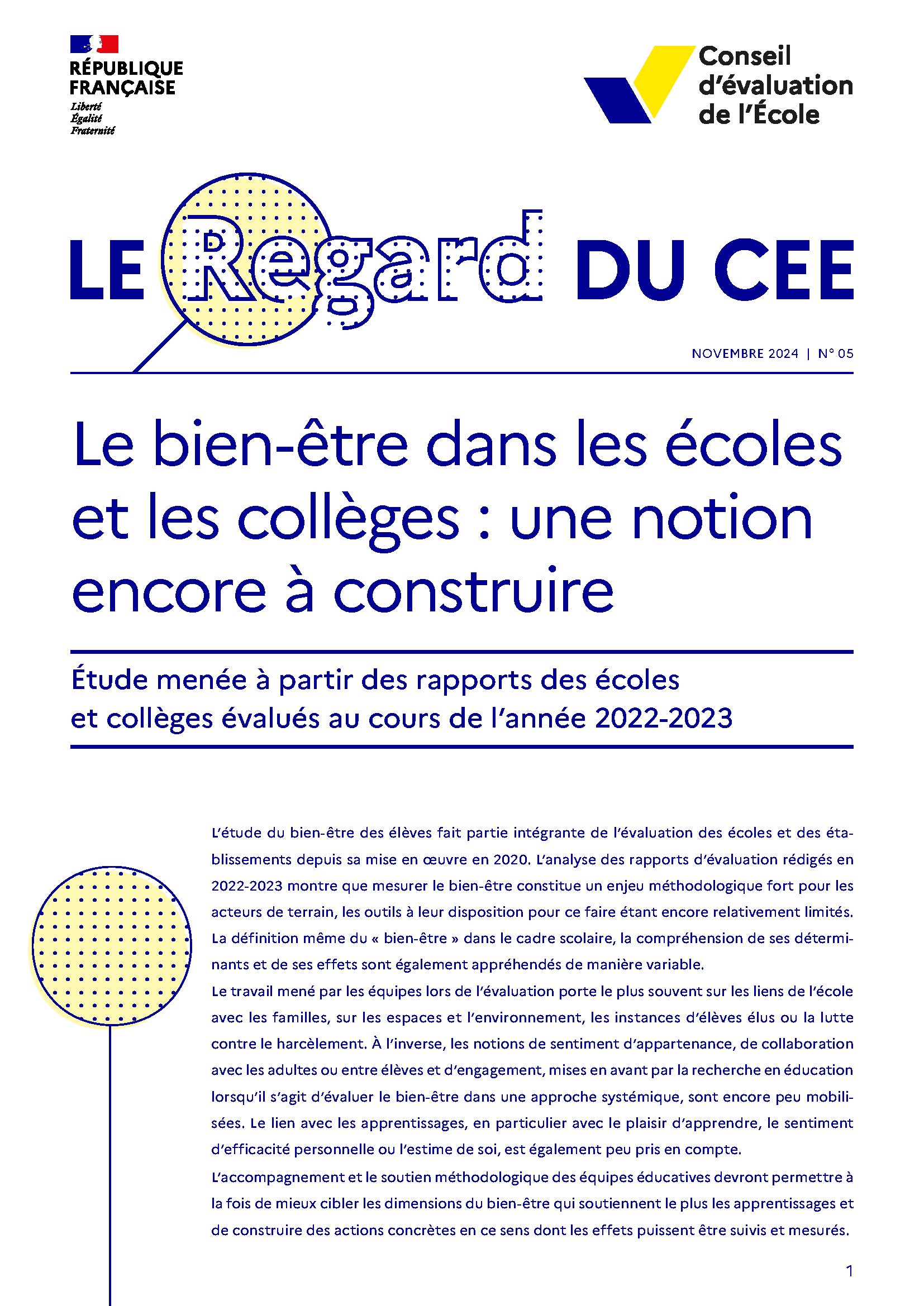 « Le bien-être dans les écoles et les collèges : une notion encore à ...